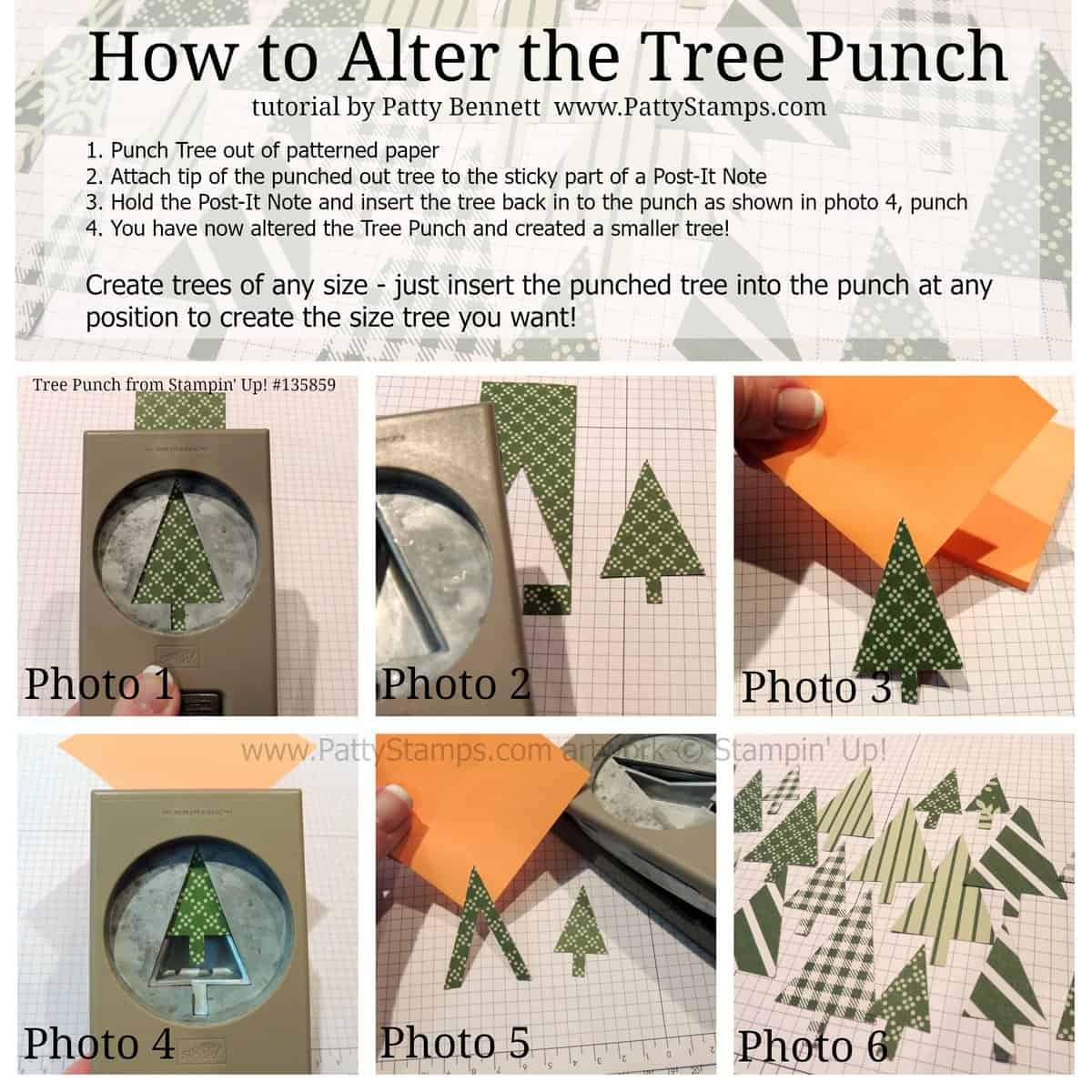 How to Alter the Tree Punch from Stampin' UP! - Patty Stamps