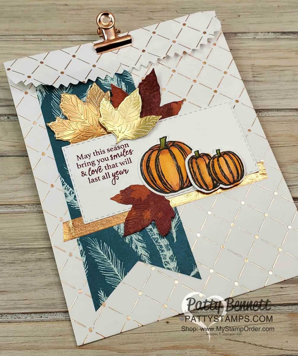 Copper Dotted Fall Treat Bag - Patty Stamps