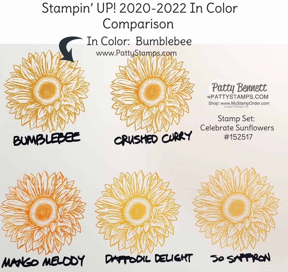 Stampin' UP! 2020-2022 In Color Comparison Chart - Patty Stamps